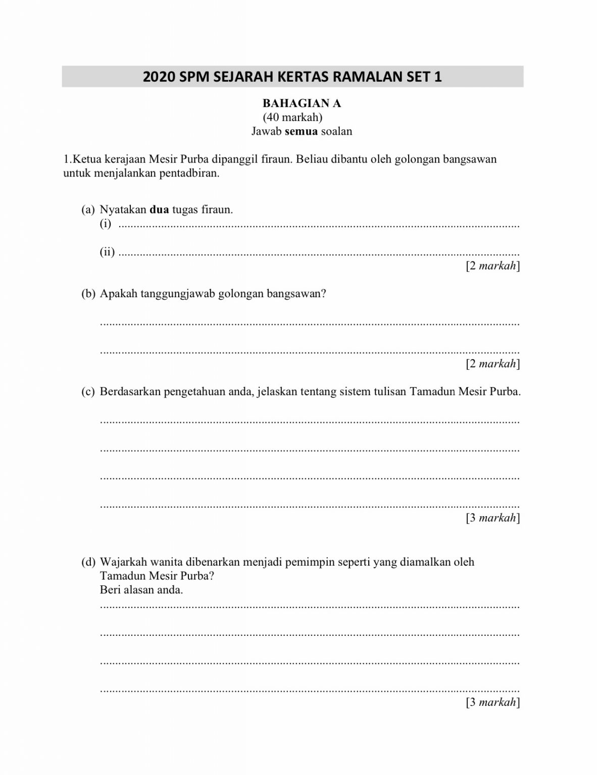 SEJARAH SPM RAMALAN 2021 – TestNote.com