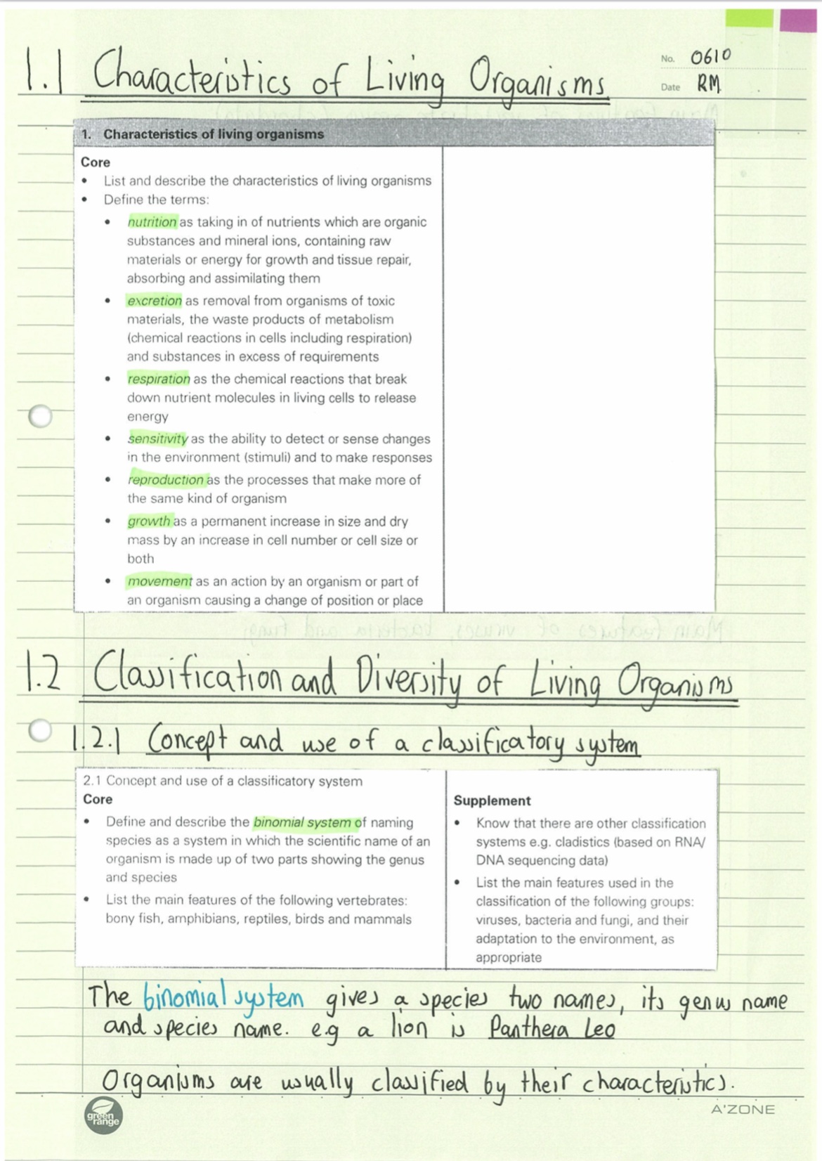 Updated Igcse Biology Notes Part 1 Teaching Resources Vrogue